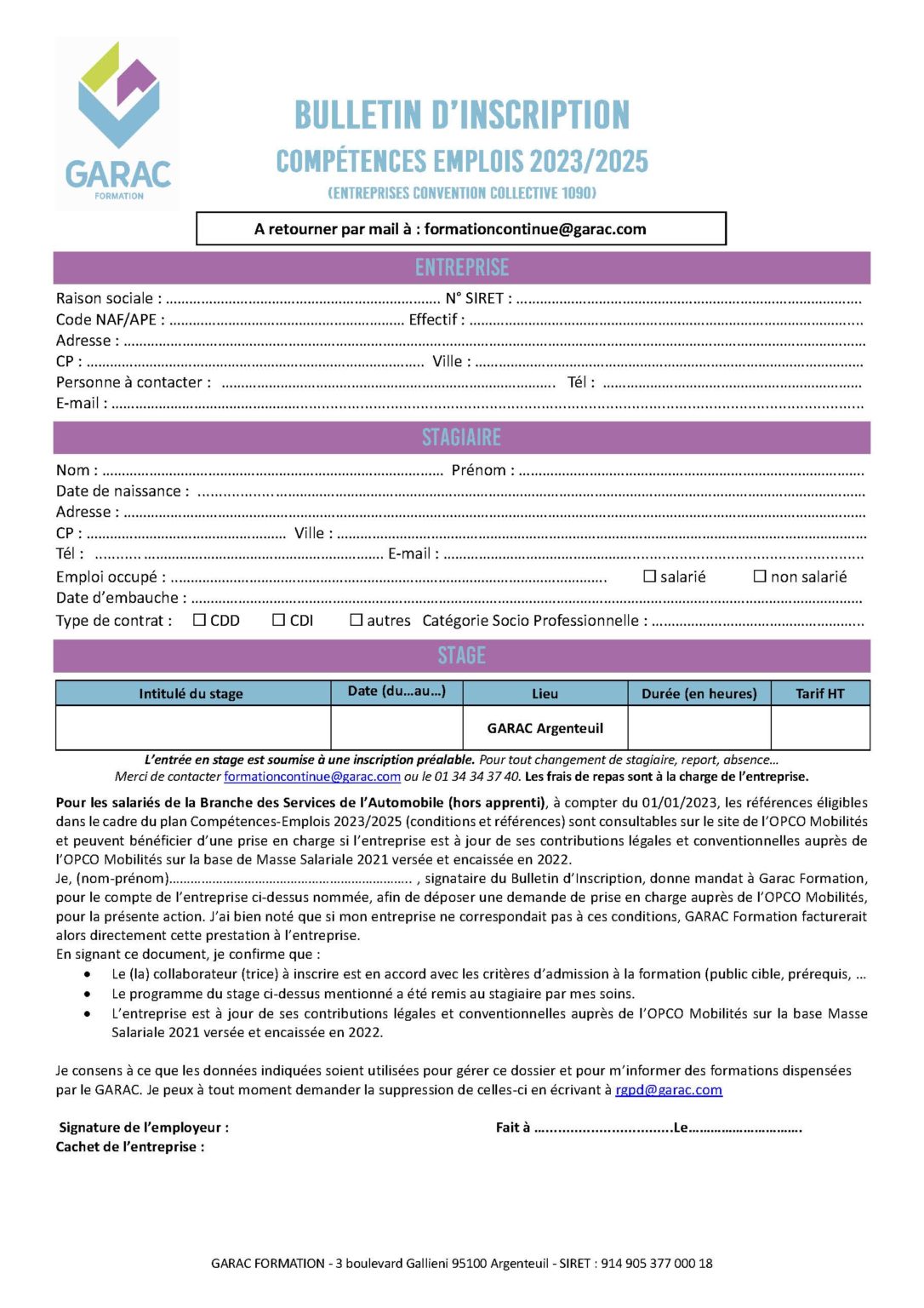 FORMATION CONTINUE | GARAC